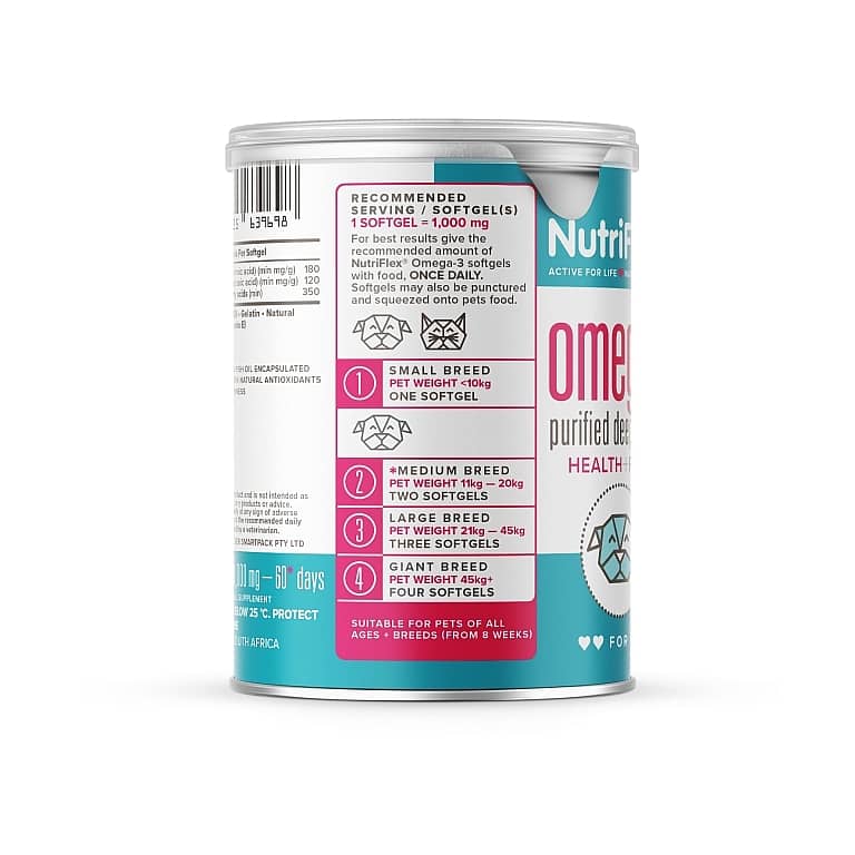 OmegaMax Omega 3 For Dogs & Cats | 120 X 1000mg | NutriFlex
