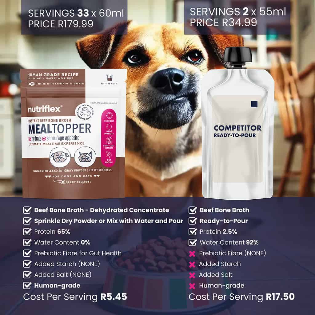 Instant Beef Bone Broth For Dogs & Cats | 60 Servings | NutriFlex